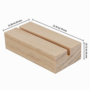 KEILEOHO 30 PCS Table Number Stands Wood, Table Card Holder Stand Wood, Wooden Table Number Holder, Wood Place Card Holder for Wedding Party Decoration, 2.75 x 1.38 x 0.71 Inch