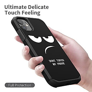 LEEGU for iPhone 11 Case, Cute [Don't Touch My Phone] Shockproof Dual Layer Heavy Duty Protective Silicone Plastic Cover for Girls Women Boys Men Phone Case (iPhone 11 6.1-inch)