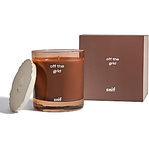 Off The Grid Luxury Scented Candle by Snif, Warm and Calming Candle, 50+ Hours, 100% Cotton Fiber Wicks, Soy Wax Blend, Non-Toxic, Vegan, 8.5 oz