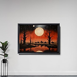 Majestic Black Stallion Galloping In The Clouds, Black Horse On Salt Flats, Canvas Print, Black Horse Print, Black Horse Wall Art