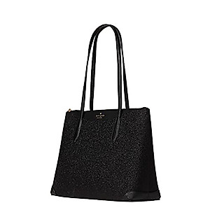Kate Spade New York Shimmer Glitter Large Tote Shoulder Bag (black)