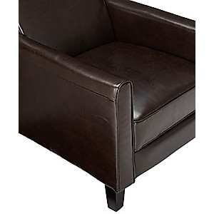 Great Deal Furniture Lucas Brown Leather Modern Sleek Recliner Club Chair