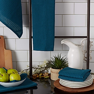 DII Recycled Cotton Kitchen Collection Dishtowel Set, 18x26, Teal, 6 Piece