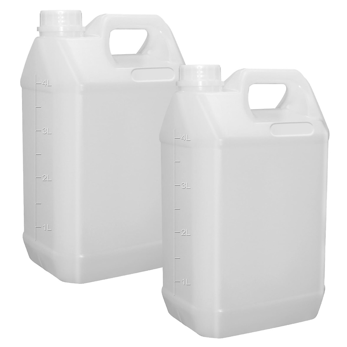 2 Packs 1 Gallon Clear Plastic Jugs with Lids, Square Empty Storage Container Plastic Jar Containers Water Jug Storage Containers with Portable Handle for Water, Sauces, Beverage, Soaps, Liquids