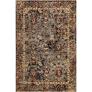 Unique Loom Saturn Collection Area Rug - Ion (5' 3" x 7' 10" Rectangle, Blue/ Black)