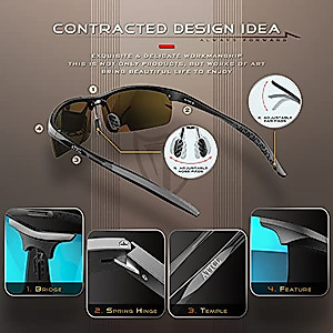 ATTCL Men's Fashion Sports Driving Polarized Sunglasses Men Fishing - Al-Mg metal Ultralight 8177BLACK-BLUE