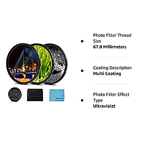 Sedremm Compatible with 67mm Star Filter 3 Pieces Starburst Lens Filter Canon Nikon Sony Olympus Pentax Tarmon Sigma and Other DSLR Cameras 4 Points 6 Points 8 Points