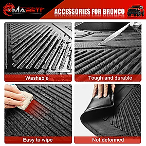 Mabett Cargo Liner Non-Slip Mat for Ford Bronco Accessories, All-Weather Protection Trunk Mat Fit Bronco 2021 2022 2023 2024 4-Door Black