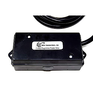 BEST CONNECTIONS 7 Way Plug Inline Trailer Wire Kit (8 Feet) with 7 Gang Junction Box - 14 Ga. 7 Pin Wire - Heavy Duty, Durable, Weatherproof Trailer Cable for RV Trailers and Campers - 8 Ft.