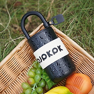 BJPKPK 13oz Insulated Tumbler With Lid And Handle Stainless Steel Travel Mug Loop Coffee Tumbler Cups,Black Leopard