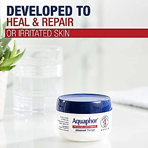 Aquaphor Healing Ointment Advanced Therapy Skin Protectant, Body Moisturizer for Dry Skin, Minor Cuts and Burns, Dry Cuticles, Cracked Heels, Hands and Lips, 3.5 Oz Jar