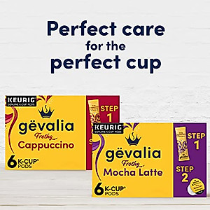 Gevalia Frothy 2-Step Mocha Latte Espresso K-Cup Coffee Pods & Froth Packets Kit, 6 Count (Pack of 6)