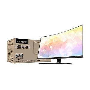 GIGABYTE M32UC 32" 144Hz (160Hz OC) 4K UHD Curved Gaming Monitor, SS VA, 3840x2160 Display, 1ms Response Time (MPRT), 1x DisplayPort 1.4, 2x HDMI 2.1, 1x USB Type-C, 4x USB 3.2