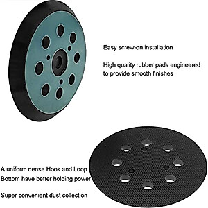 5 Inch 8 Hole Hook and Loop Replacement Sander Pad for Makita BO5010, BO5030, BO5031, BO5041, XOB01 Random Orbital Sanders