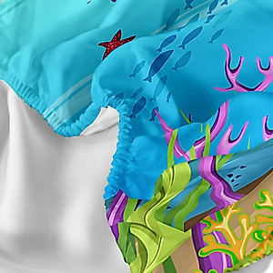 XYNHML Sea Turtle Fitted Sheet Tropical Fish Marine Life Bed Set Reptile Sea Animals Wildlife Bed Cover for Teens Adult Includes 1 Fitted Sheet,2 Pillowcases