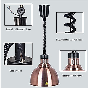 Heat Lamp Food Warmer Food Heat Lamp, Hanging Warmer Lamp Commercial Hotel Kitchen Equipment Restaurant Supplies Used to Keep Food Warm 3-Pack 220V 250W