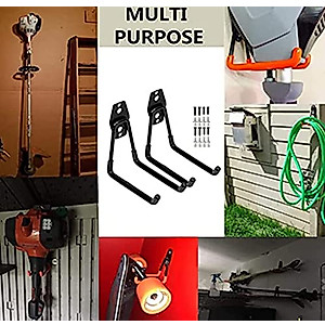 zoele Wall Mount Chainsaw Hanger, Chainsaw Holder Rack, Chainsaw Wall Hook, Garden Power Tool Hanger Garage Tool Storage Organizer Utility Hooks (2 Pcs L)