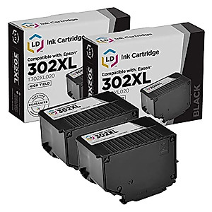 LD Products Remanufactured Ink Cartridge Replacements for Epson 302XL T302XL020 High Yield (Black, 2-Pack)