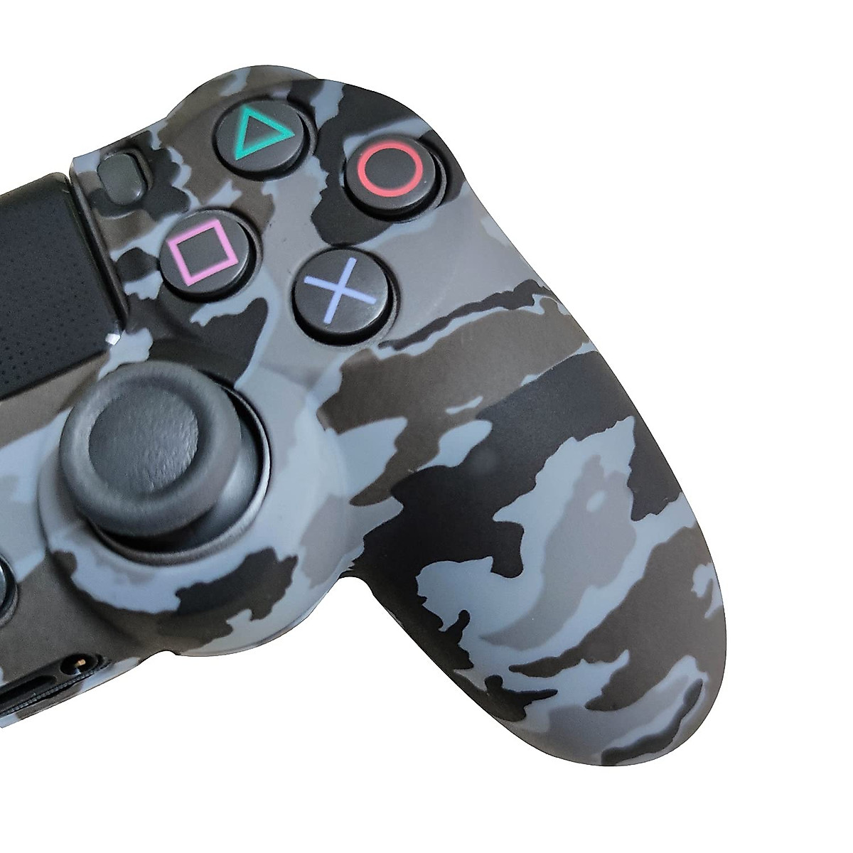 PS4 Controller Skin Shell Anti-Slip Silicone Gaming Grip Cover Protector Case for Sony Playstation 4 Slim PS4 Pro Gamepad Controller Skins with 10 Thumb Grips (Graffiti Grey)