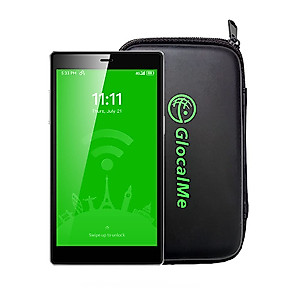 GlocalMe G4 Pro 4G LTE Mobile Hotspot Router & Protective Case, with US 8GB & Global 1.1GB Data, 5” Touch Screen LCD Display Portable WiFi Hotspot for Travel, No Contract, SIMFREE, Pocket WiFi Device