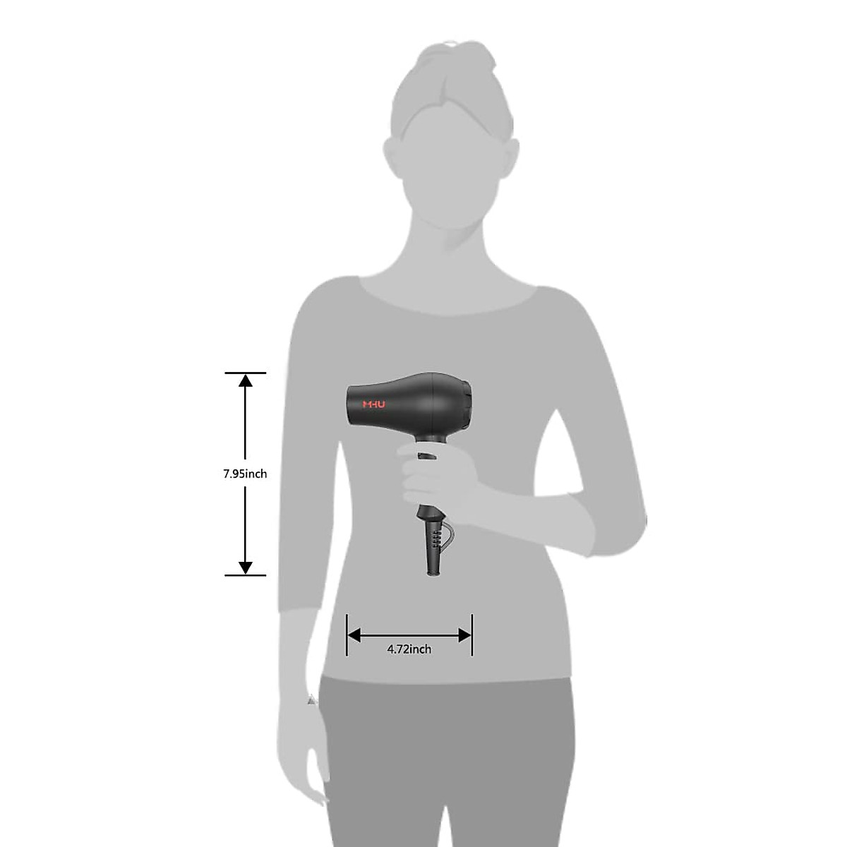 Travel Mini Hair Dryer Ceramic Ionic 1000 Watts Blow Dryer for RV Lightweight 2 Speed Settings with a Concentrator, Black