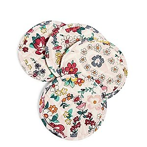Vera Bradley Women's Cotton Coasters Set of 4, Prairie Paisley - Recycled Cotton, One Size