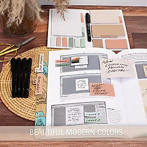 Aesthetic Pastel Sticky Notes Set of 528 with Tabs - Incl. Sturdy Cover to Keep Your Notes Safe - Cute School Accessories, College, Students, Teachers or Office Desk Supplies for Women