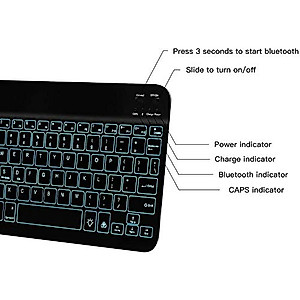 BoxWave Keyboard Compatible with Acer ConceptD 7 Ezel CC715-71-7163 (15.6 in) - SlimKeys Bluetooth Keyboard - with Backlight, Portable Keyboard w/Convenient Back Light - Jet Black