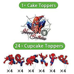 MISCOO Spiderman Party Supplies | Decorations | Banner | Balloons | For Boys | Backdrop | Birthday | Set | Decor