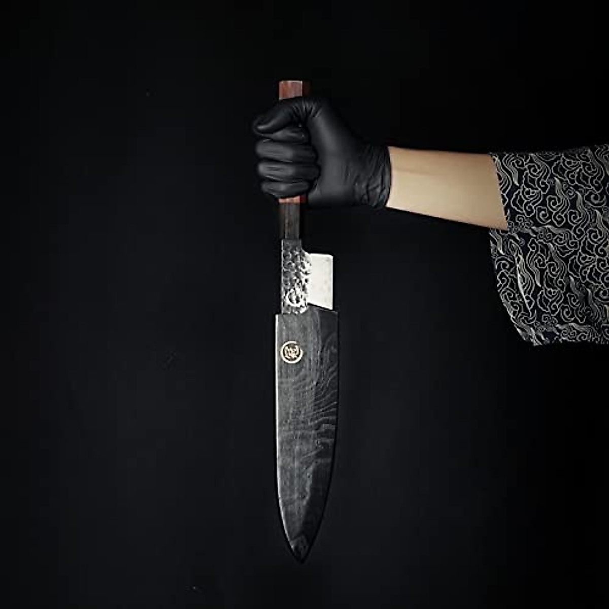 Chef Knife 8-Inch Handmade Forged Pro Japanese Sharp AUS10 High Carbon 3-layer Steel Kitchen Meat Vegetable Sushi Gyuto Cutting Cleaver Kitchen Chef Knife[Gift Box &Wooden Sheath]–Wooden Handle