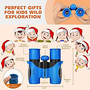 Compact Mini Binoculars for Kids – 8x21 Zoom Kids Binoculars Toy Gift Shock Proof for 3 4 5 6 7 8 9 10 11 12 13 Years Old Boys Girls Bird Watching Sporting Events Children Best Present
