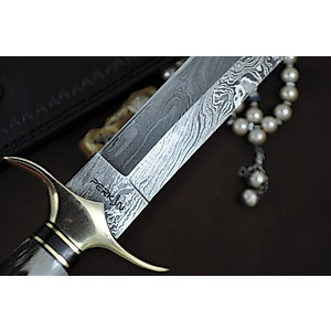 Perkin Handmade Damascus Steel Hunting Knife - Beautifu Hunting Knife with Sheath