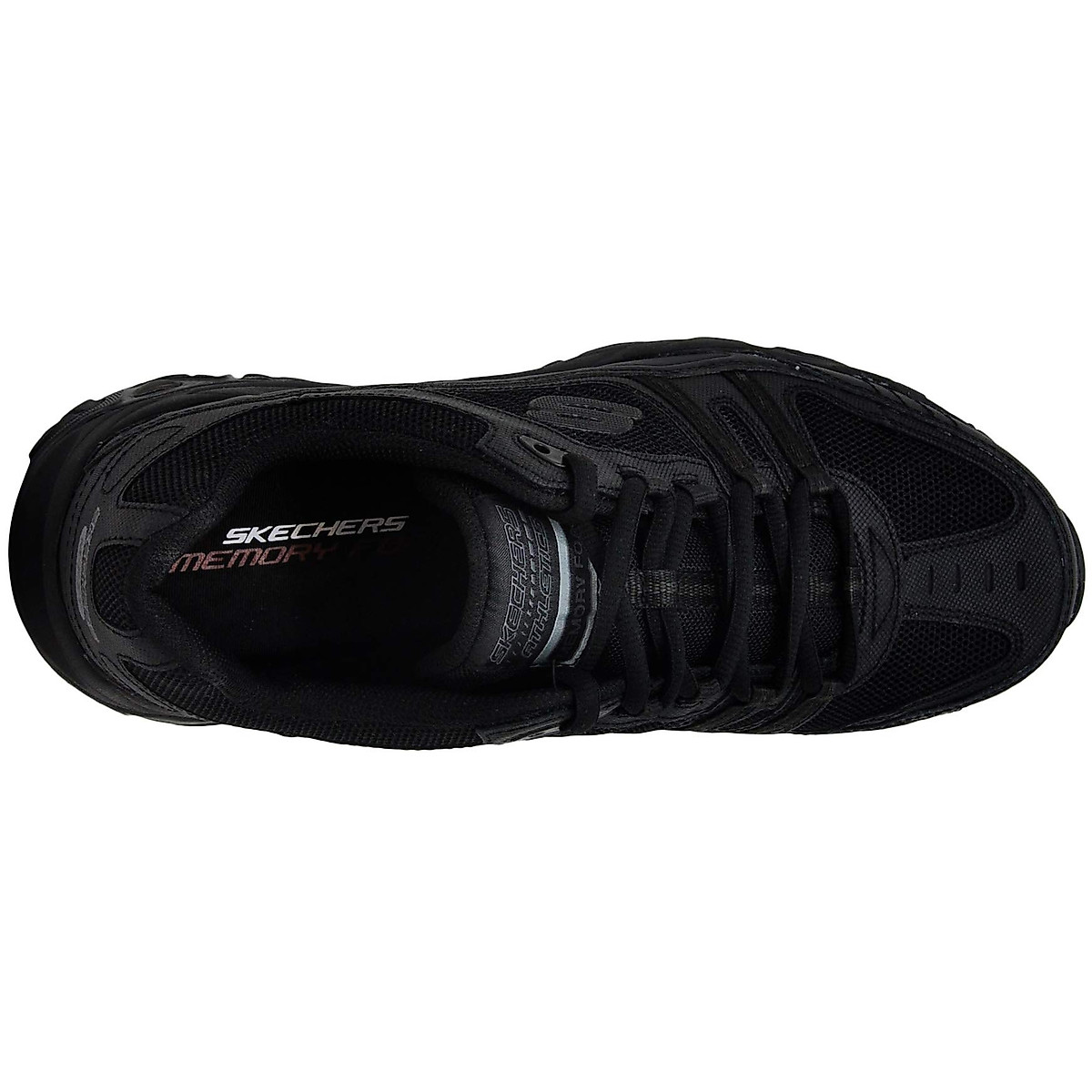 Skechers Men's After Burn Memory Fit - Strike Off Lace-Up Sneaker, Black/Black 8.5 XW US