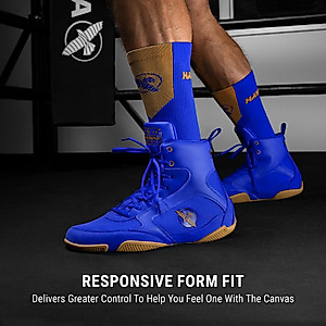 Hayabusa Pro Boxing Shoes for Men & Women - Blue, 10