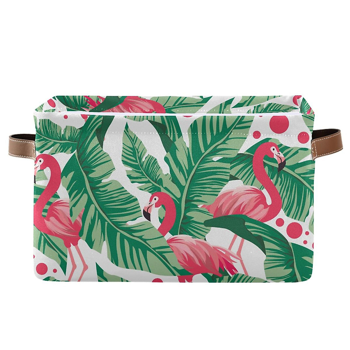 SDMKA Fabric Storage Baskets Pink Flamingo Foldable Baskets Large Storage Bins for Organizing Shelves Closet Home, Decorate Your Rooms