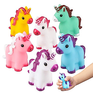 ArtCreativity Unicorn Rubber Toys for Kids - Pack of 12 - Unicorn Birthday Party Favors and Supplies, 2 Inch Floating Bath and Pool Water Toys for Girls, Cute Goodie Bag Fillers, Assorted Colors