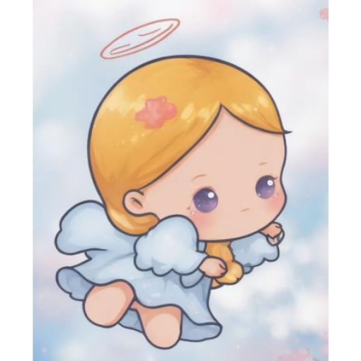 5D Diamond Painting Kits Angel Baby Girl Full Drill Round Beads Diamond Art Gems Stone Cross Stitch DIY Diamond Painting by Number Kits Wall Decoration 12x16 inch