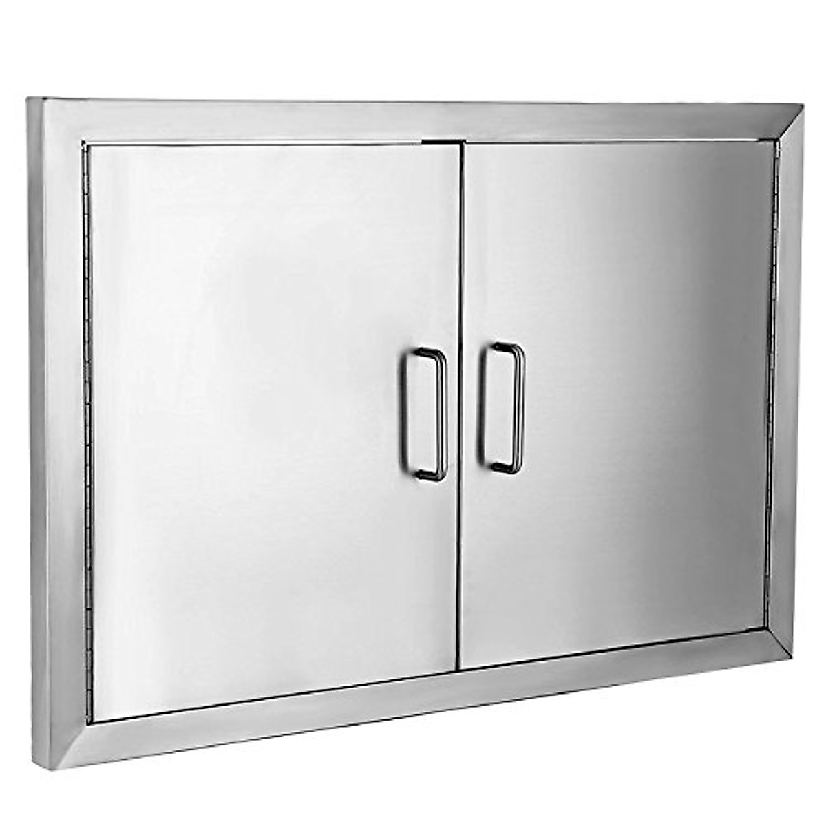 ZBPRESS 28W X 19H inch BBQ Island Double Door Flush Mount 304 Stainless Door Double Access BBQ Door Double Door