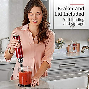 Russell Hobbs HB3100RDR Retro Style Immersion Blender, 1.0L Capacity Beaker, Red