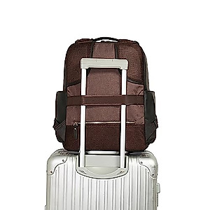 ZHYOL Men's Leather Backpack 17.3 Inch Laptop Backpack Genuine Leather Casual Travel Daypack Hiking Travel Bag Camping Rucksack