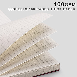 EMSHOI Graph Paper Spiral Notebook 5.7" x 8.22" - 4 Pack 640 Pages 100gsm Thick Grid Paper, A5 Graph Paper Notebook, Plastic Hardcover Journals for Writing Engineering Graphing Work School Supplies