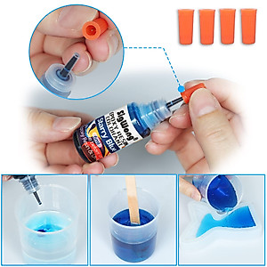 Epoxy Resin Pigment - 24 Colors Liquid Translucent Epoxy Resin Colorant, Highly Concentrated Epoxy Resin Dye for DIY Jewelry Making, Paint, Craft - 6ml Each, with 6 Colors Resin Glitter