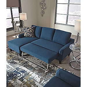 Signature Design by Ashley Jarreau Sofa Chaise Sleeper Chofa with Pull-Out Cushion, Blue