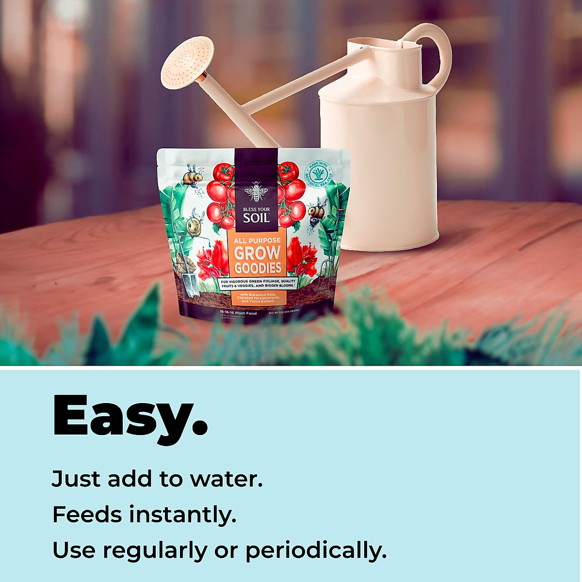 Grow Goodies All Purpose Plant Superfood : Lawn & Garden : Complete Minerals + Kelp + Yucca : 1LB : Bless Your Soil