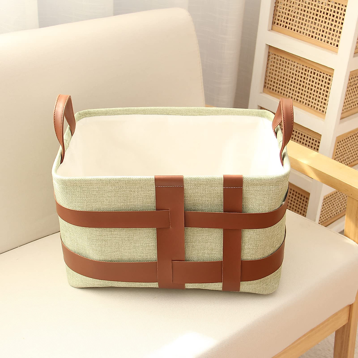 GYASVWU Foldable Storage Bins Basket,Fabric Storage Baskets for Clothing,Decorative Bin Box for Organizing Shelf Nursery Office (Casual)