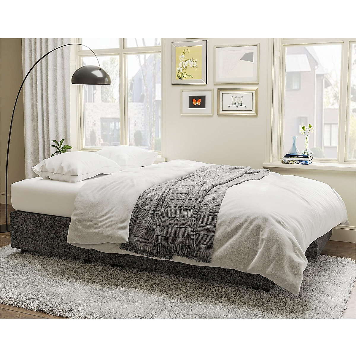 Merluxy Sofa Bed Sleeper Sofa with Storage Chaise 2 in 1 Pull Out Couch Bed for Living Room Sectional Couch with Pull Out Bed Gray