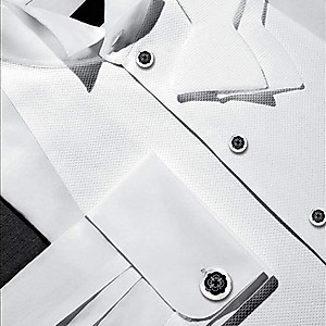 HAWSON Black Cufflinks Tuxedo Studs Set for Men - 2 Pcs Cufflinks with 6 Pieces Studs in Gift Box