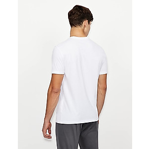 A|X ARMANI EXCHANGE mens Crew Neck Logo Tee T Shirt, White, Medium US
