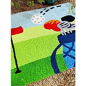 Jellybean Modern Indoor / Outdoor Mat Home Comfort Rugs 20" X 30" Rectangle Hole in One