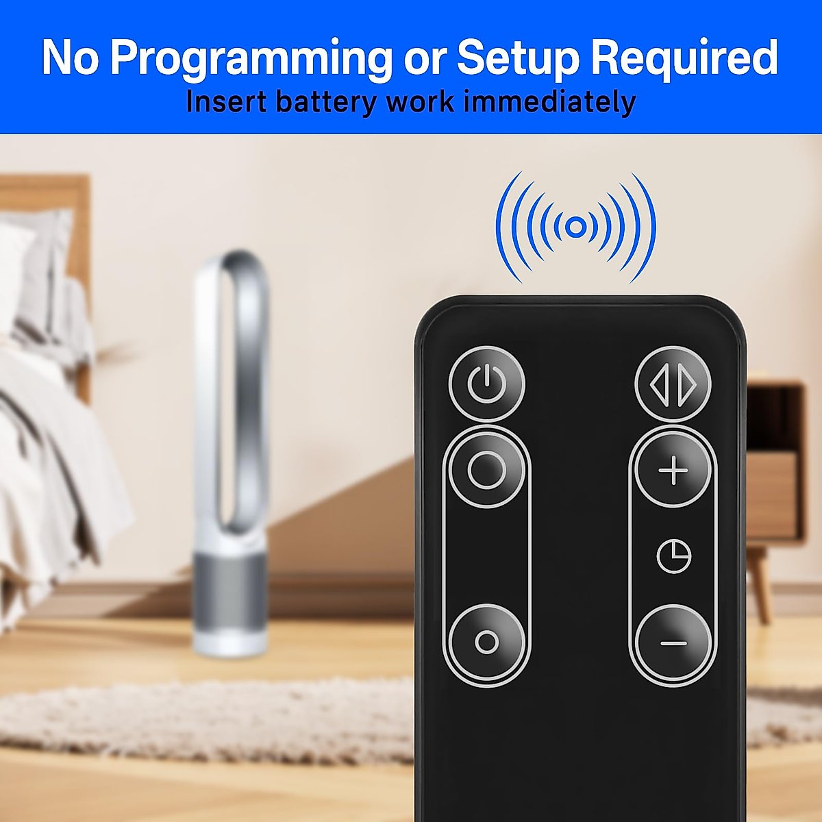 Replacement Remote Control Compatible with Dyson AM11 TP00 TP01 Pure Cool Purifiers Fan - 965824-06 965824-07 Remote for Dyson Fan Remote Replacement Control with Battery